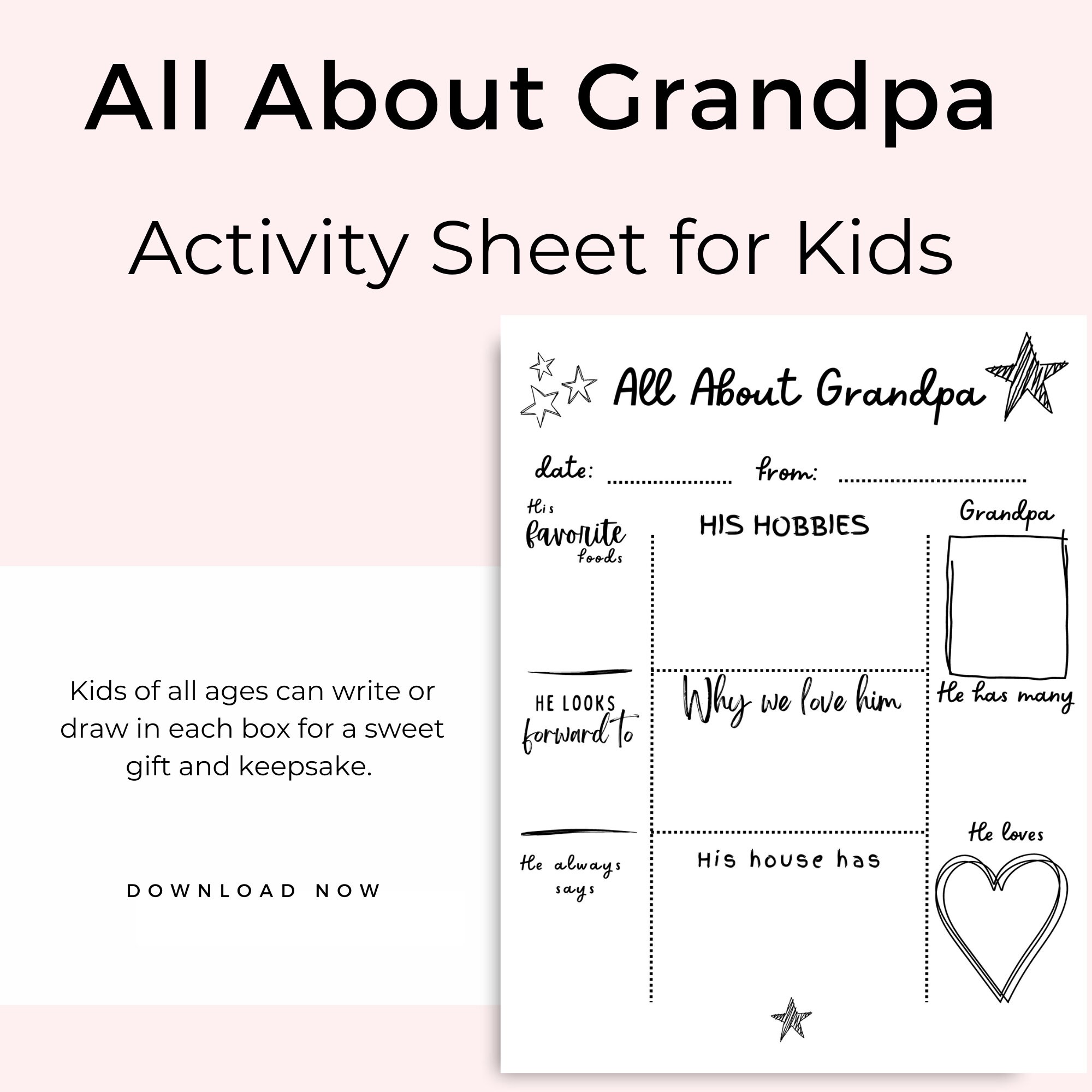 Grandparent's Day Printable Cards From Kids, Gift From Preschoolers ...