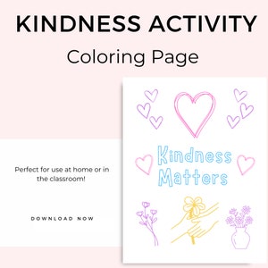 Kindness Activity for Kids Printable Coloring Page, Friendship Activity ...