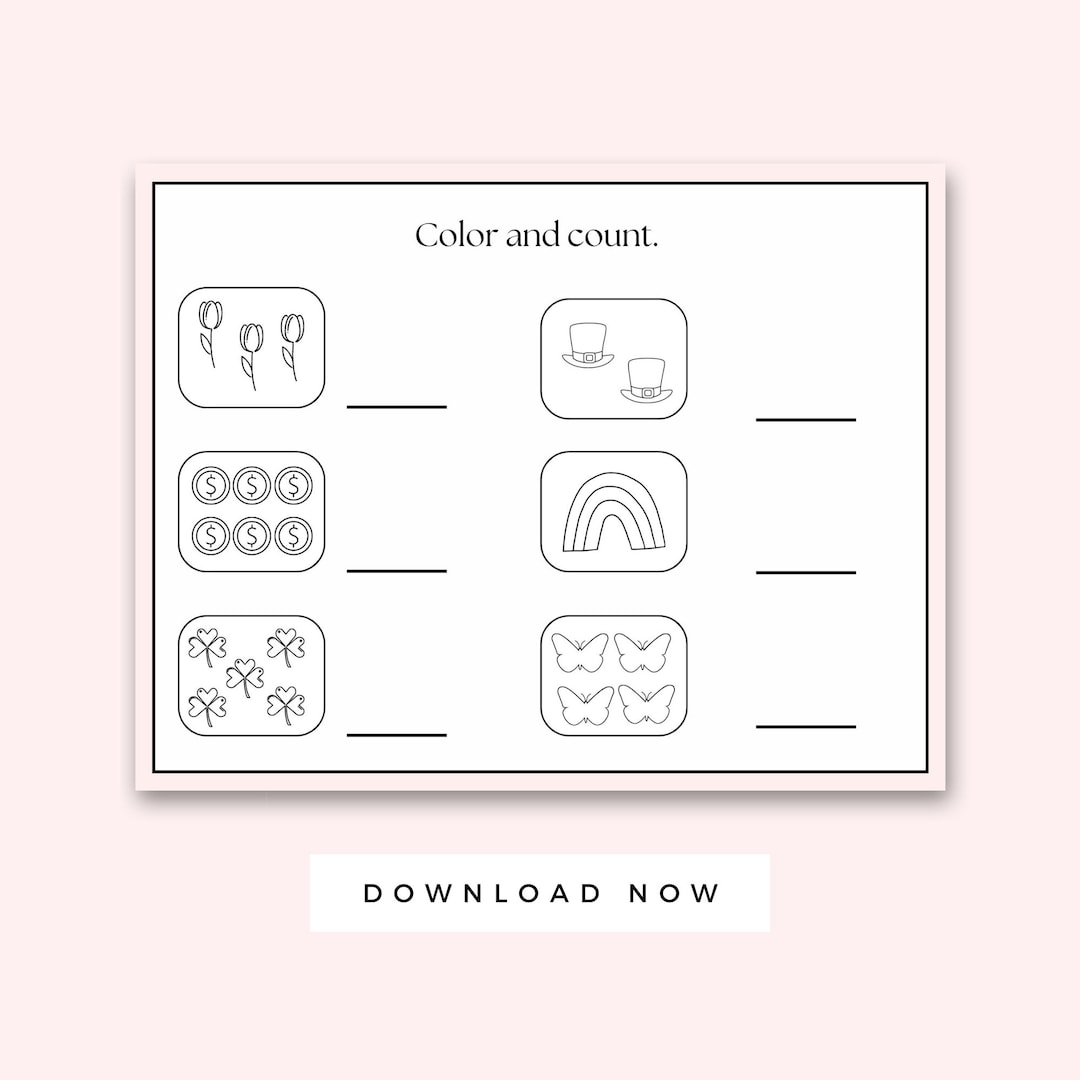 Saint Patrick's Day Kid Activities, Color and Count, Number Coloring ...