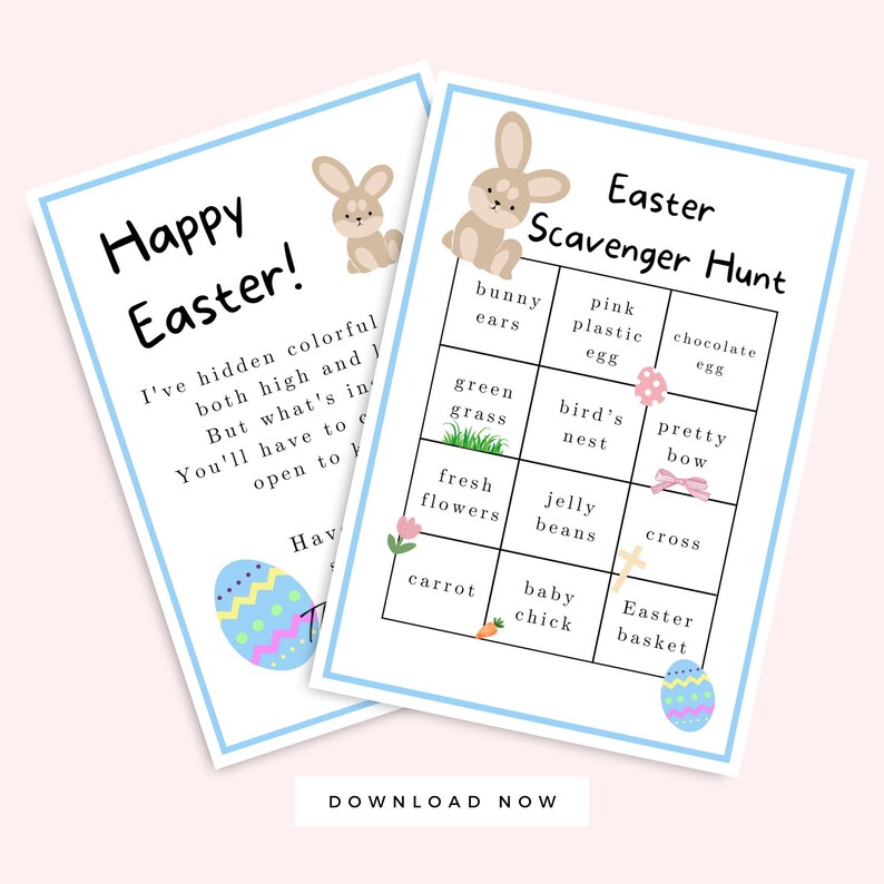 Easter Bunny Letter for Kids Instant Printable, Easter Scavenger Hunt ...