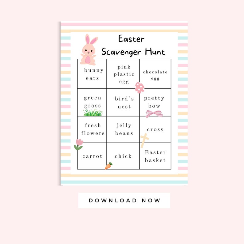 Printable Easter Scavenger Hunt for Kids, Easter Preschool Activity ...