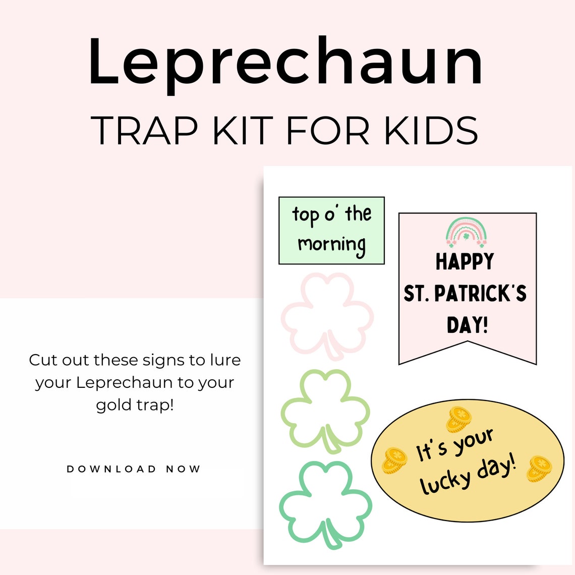 Leprechaun Trap Printable Kit, Leprechaun Letter for Kids Printable ...