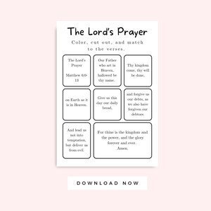 The Lords Prayer Activity, Printable Bible Verse Sunday School Activity ...