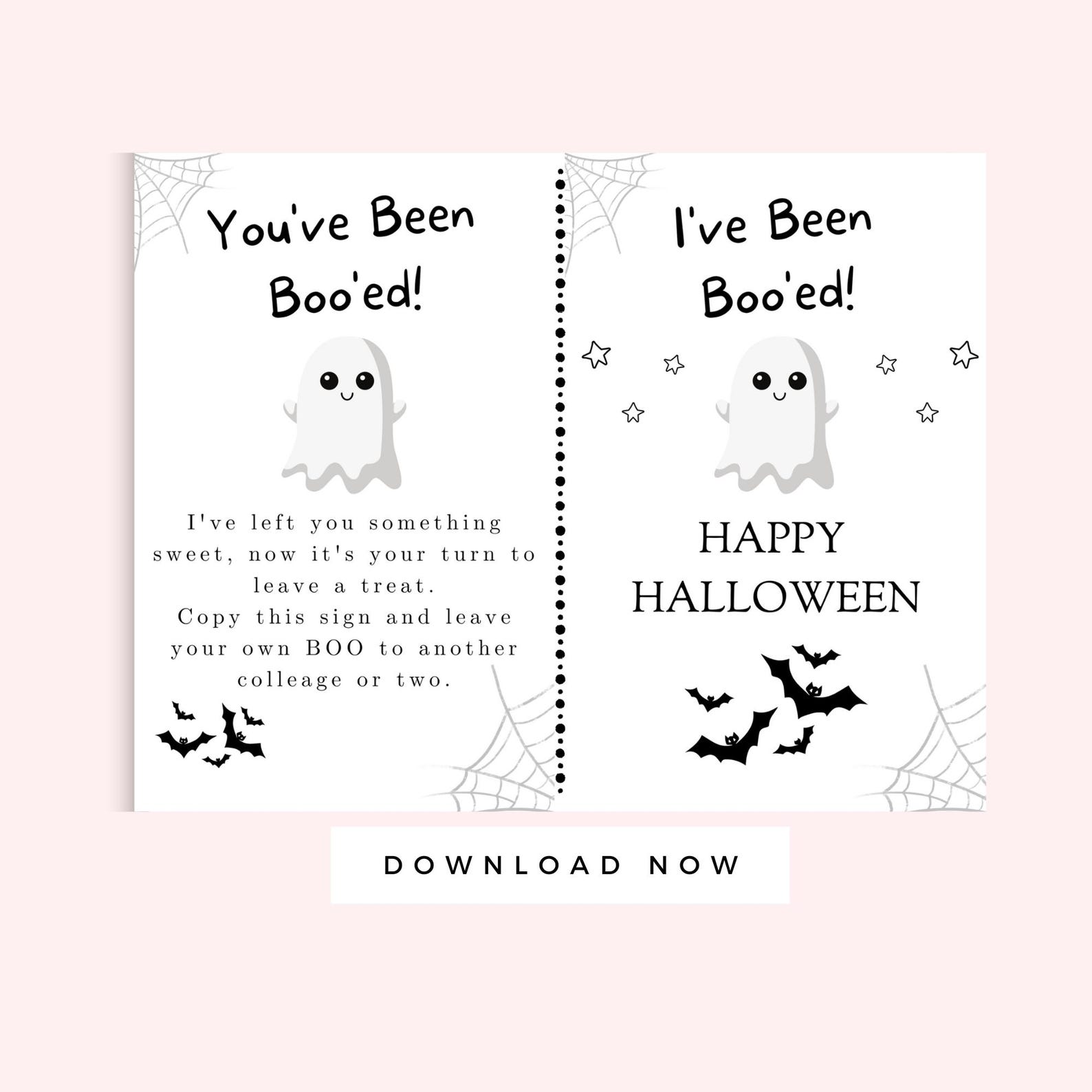 Work You've Been Booed Printable Letter, Halloween Boo Basket ...