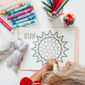 Sun Dot Marker Activity, Do a Dot Printables for Kids, Preschool Summer ...