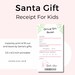 Santa Gift Receipt for Kids Printable PDF, Printable Card From Santa ...