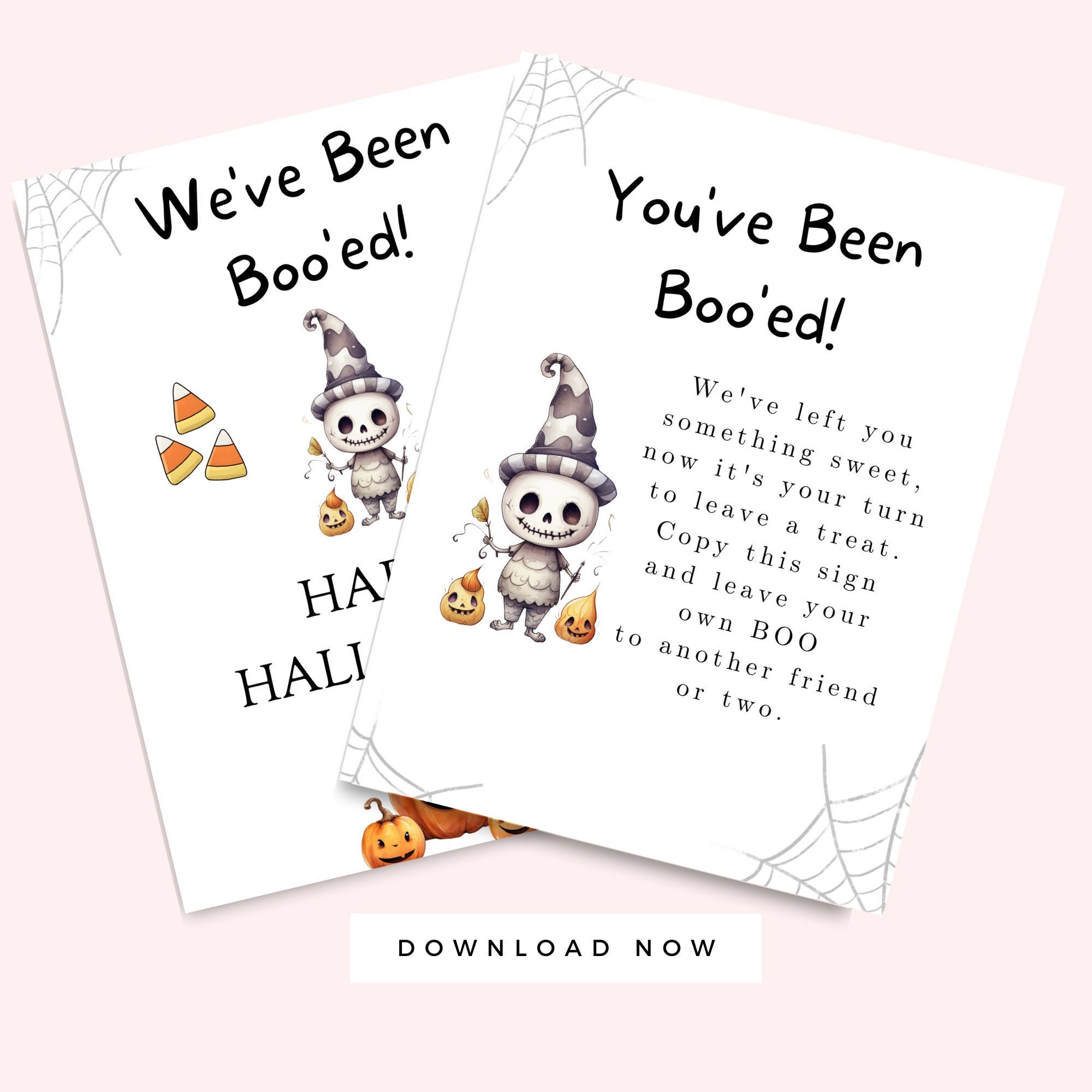 You've Been Booed Printable Letter Skeleton Card Halloween Boo Basket ...