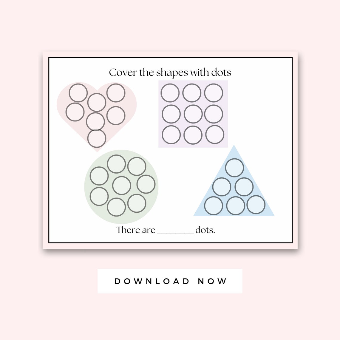 Shapes Dot A Dot Worksheet, Preschool Busy Book, Printable Preschool ...