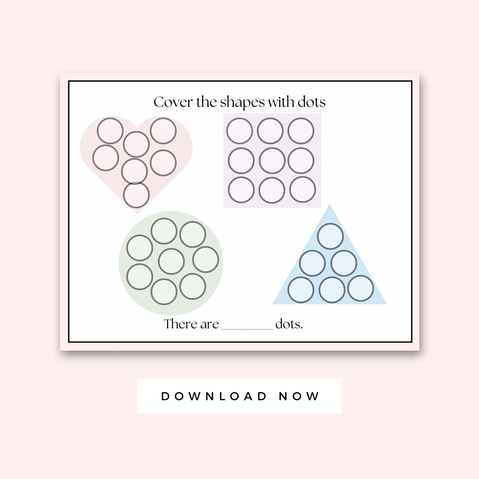 Shapes Dot A Dot Worksheet, Preschool Busy Book, Printable Preschool ...