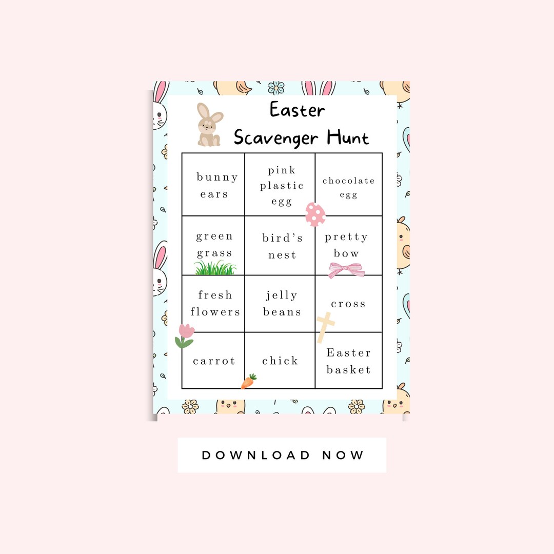 Printable Easter Scavenger Hunt for Kids, Easter Preschool Activity ...