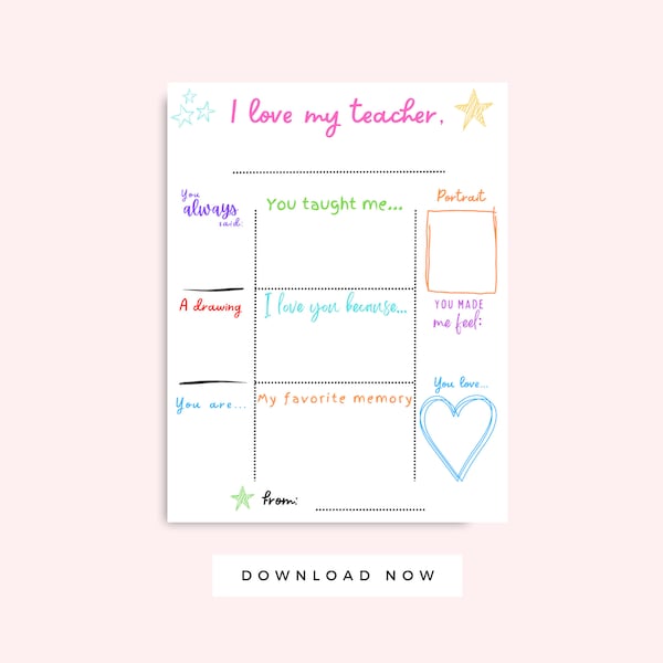 Printable Back to School Card for Teacher, Back to School Notes for ...