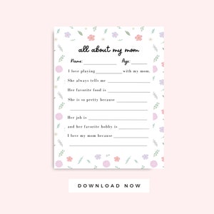 Mother's Day Letter From Kids, Mom's Birthday Card Printable Gift, All ...