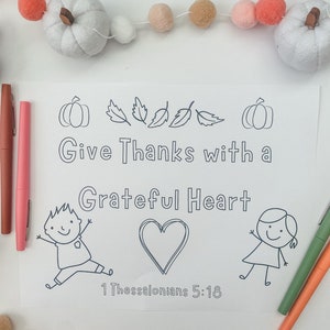 Give Thanks With a Grateful Heart Bible Verse Coloring Page for Kids ...