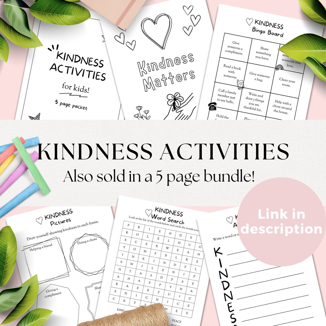 Kindness Activity for Kids Printable Word Search, Friendship Activity ...
