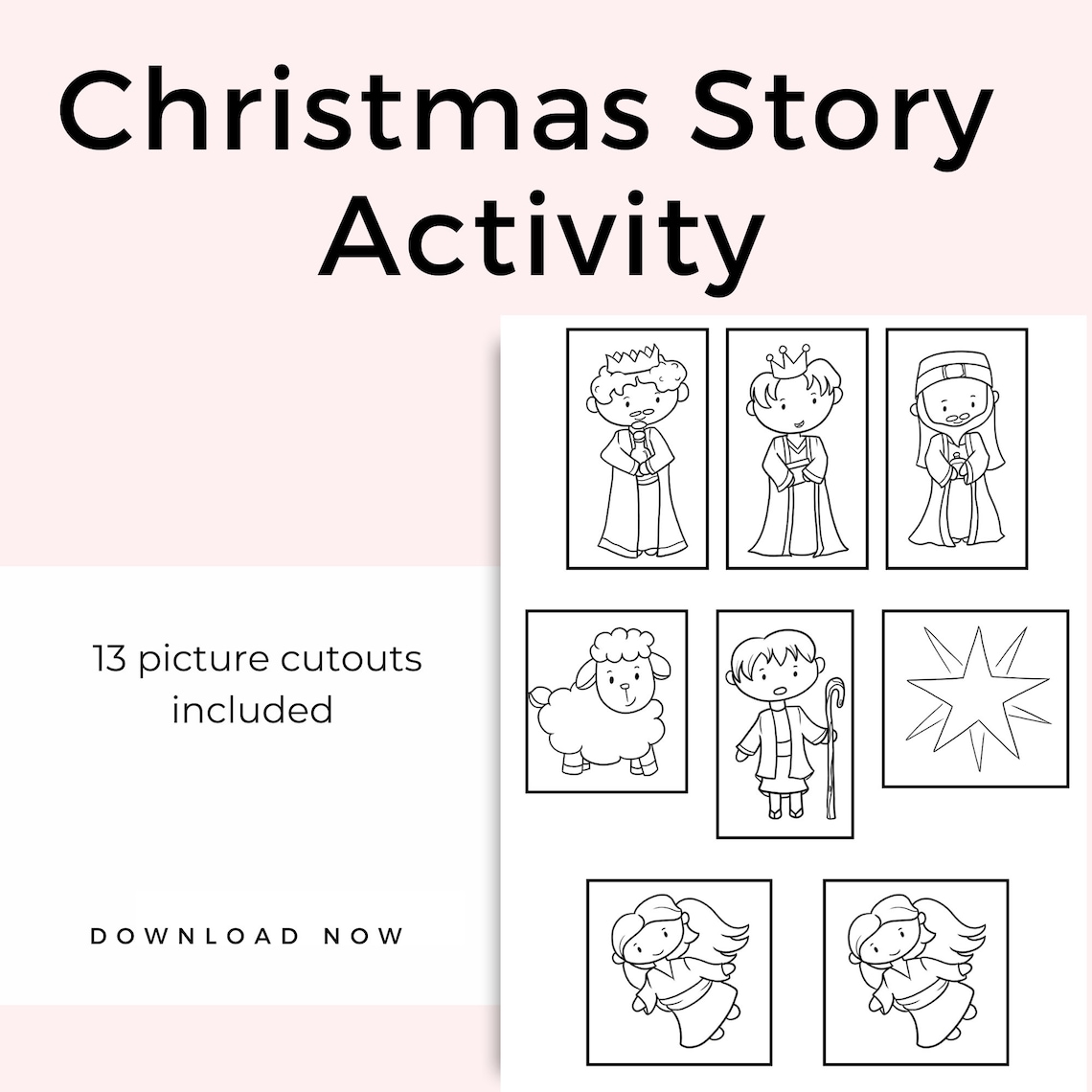 Story of Christmas Activity for Kids Printable, Christian Christmas ...