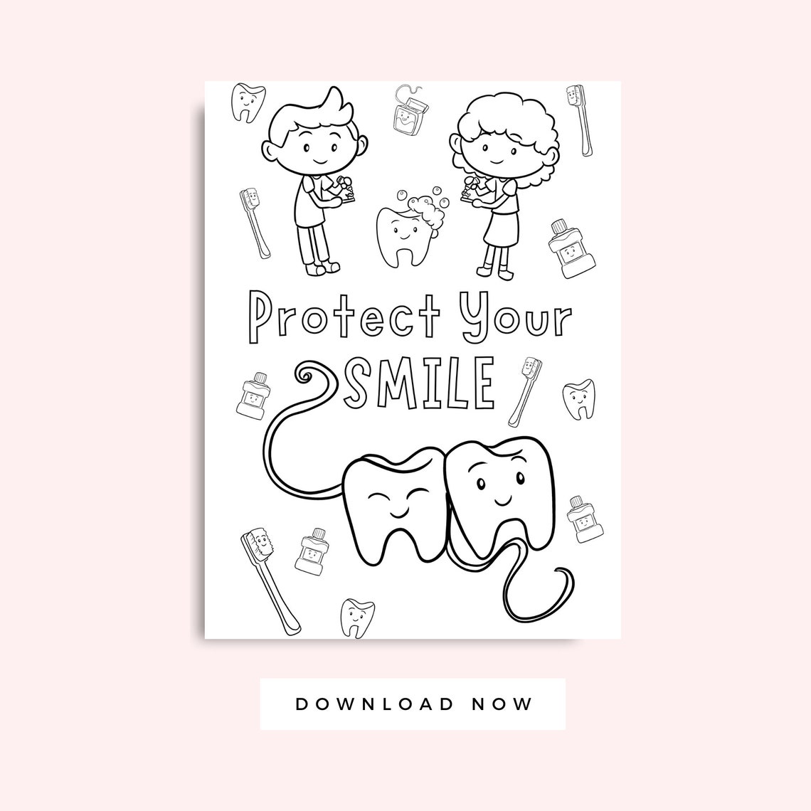 Preschool Dental Health Activities 3 Pack, Printable Kid Coloring Pages ...