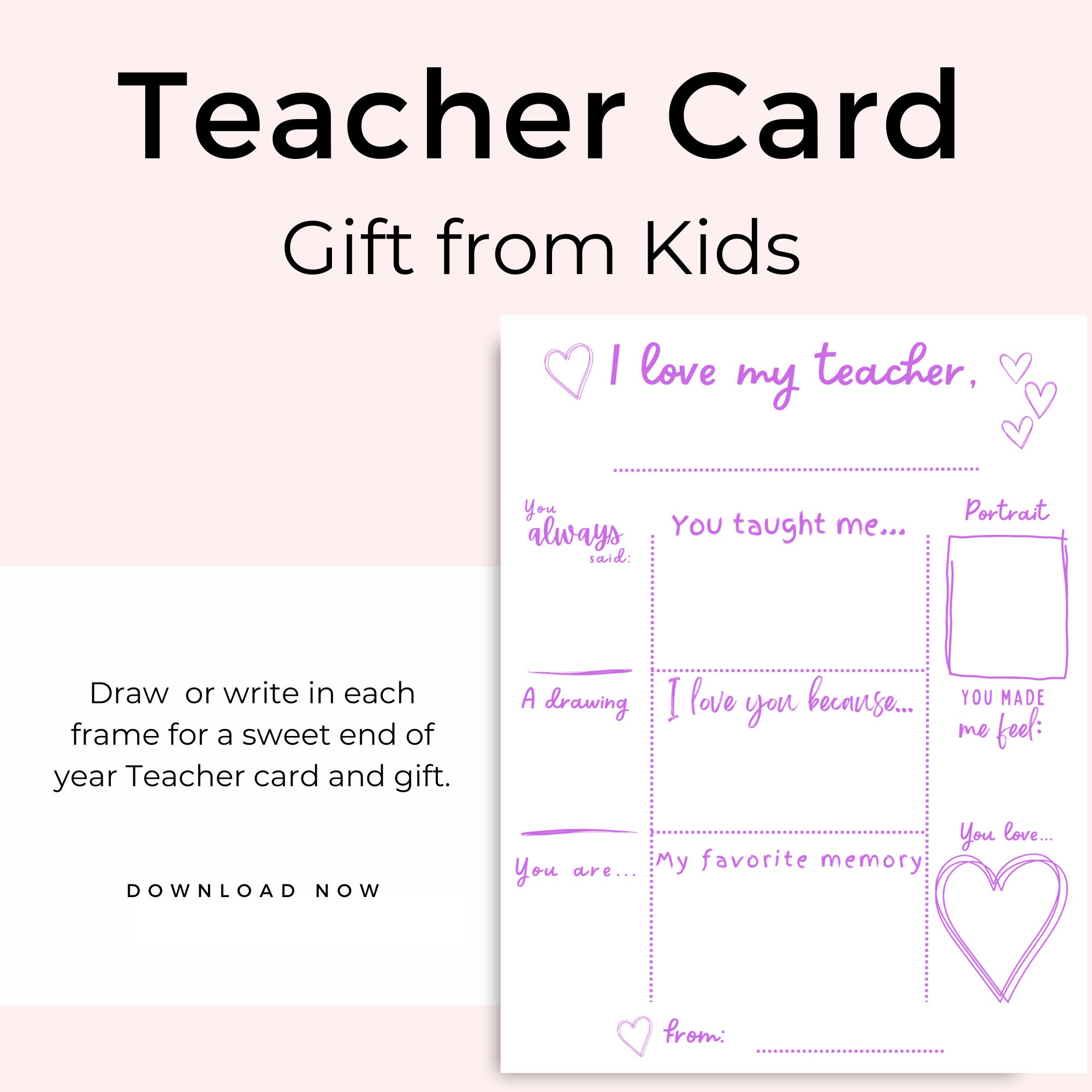 Purple Teacher Appreciation Week Printable, Instant Printable, End of ...
