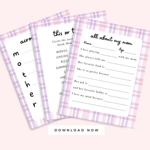Mother's Day Letter From Kids, 3 Printables for Mom, Mom's Birthday ...