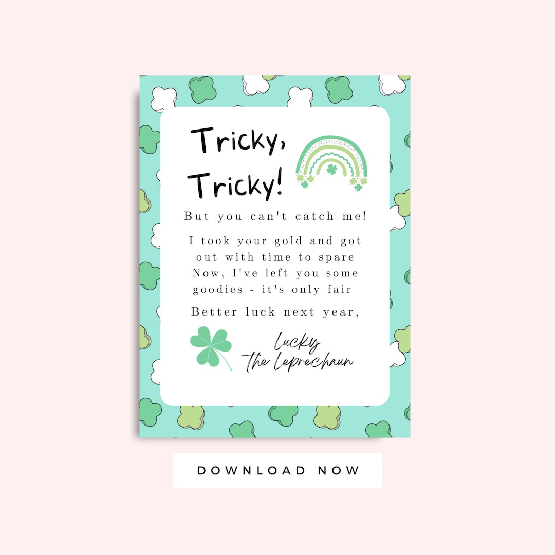 Leprechaun Printable Letter for Kids, Saint Patrick's Day Kid Activity ...