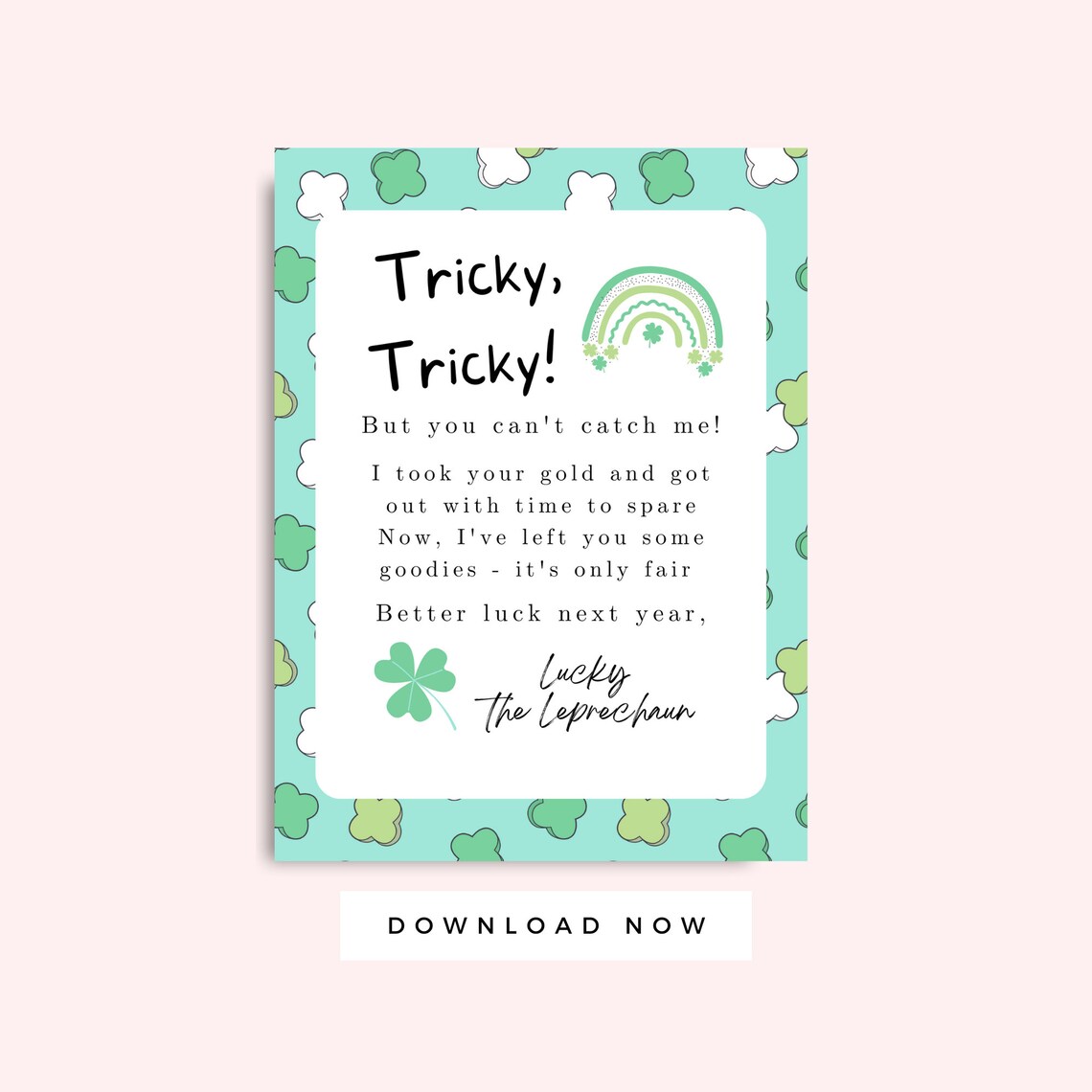 Leprechaun Printable Letter for Kids, Saint Patrick's Day Kid Activity ...