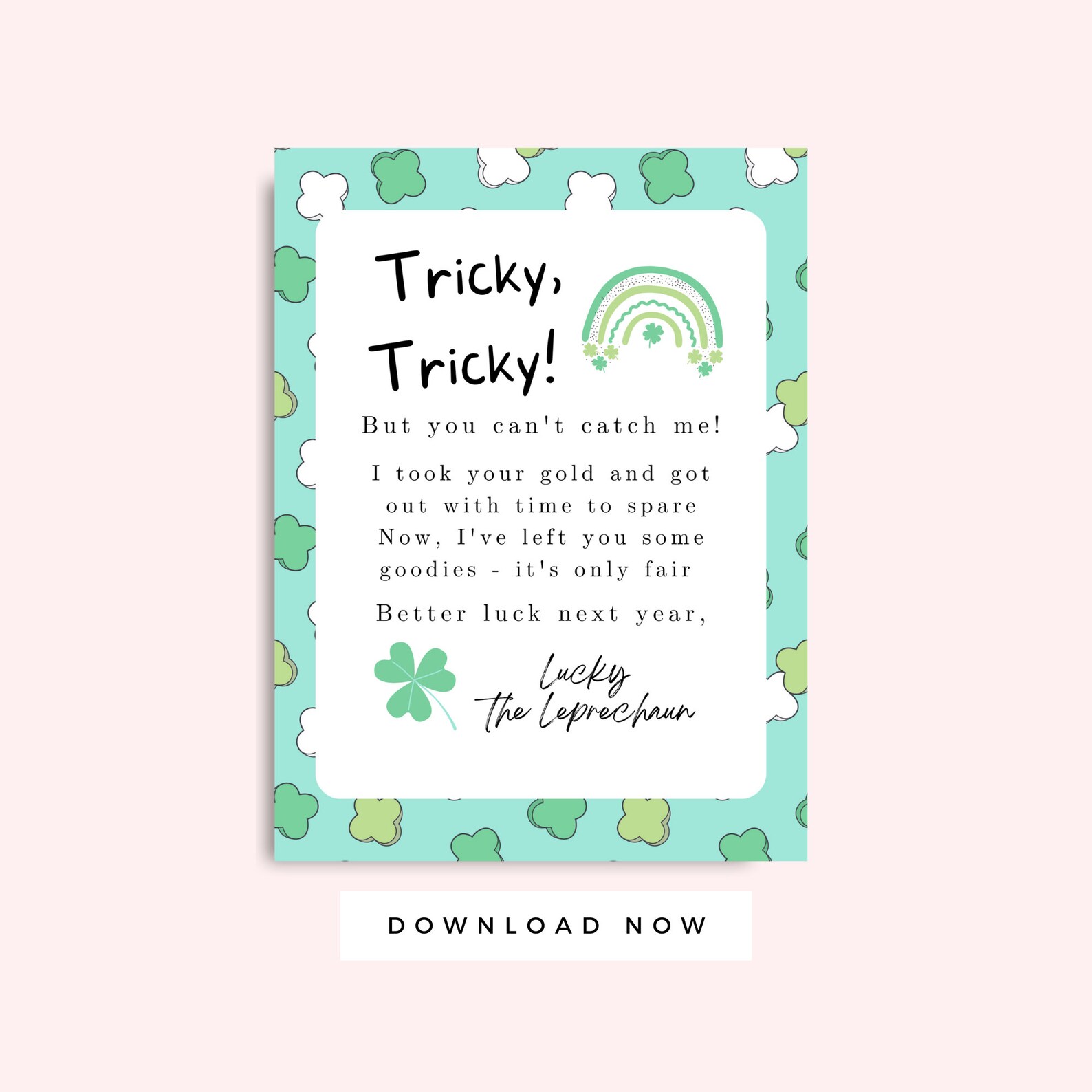 Leprechaun Printable Letter for Kids, Saint Patrick's Day Kid Activity ...