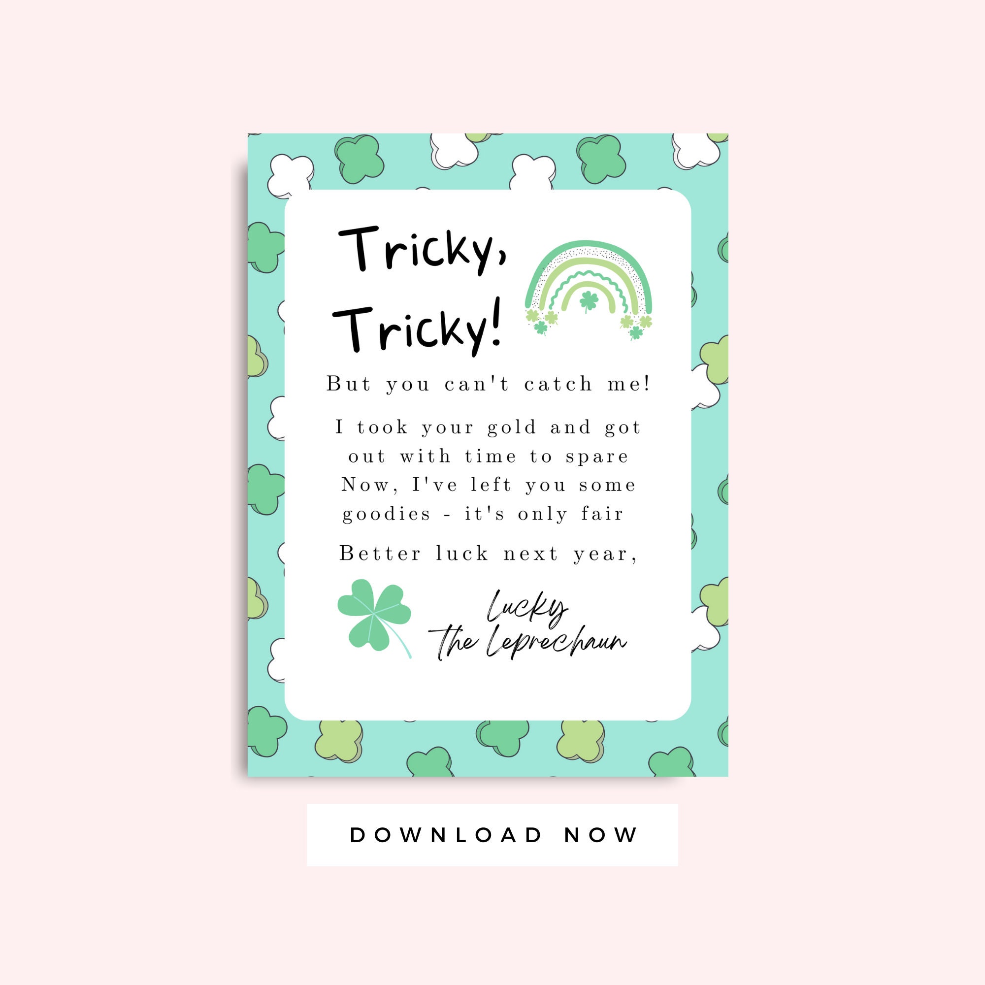 Leprechaun Printable Letter for Kids, Saint Patrick's Day Kid Activity ...