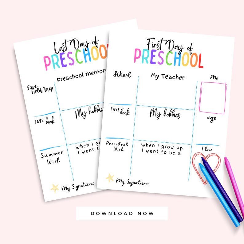 Back to School Preschool Interview Printable, First Day of Preschool ...