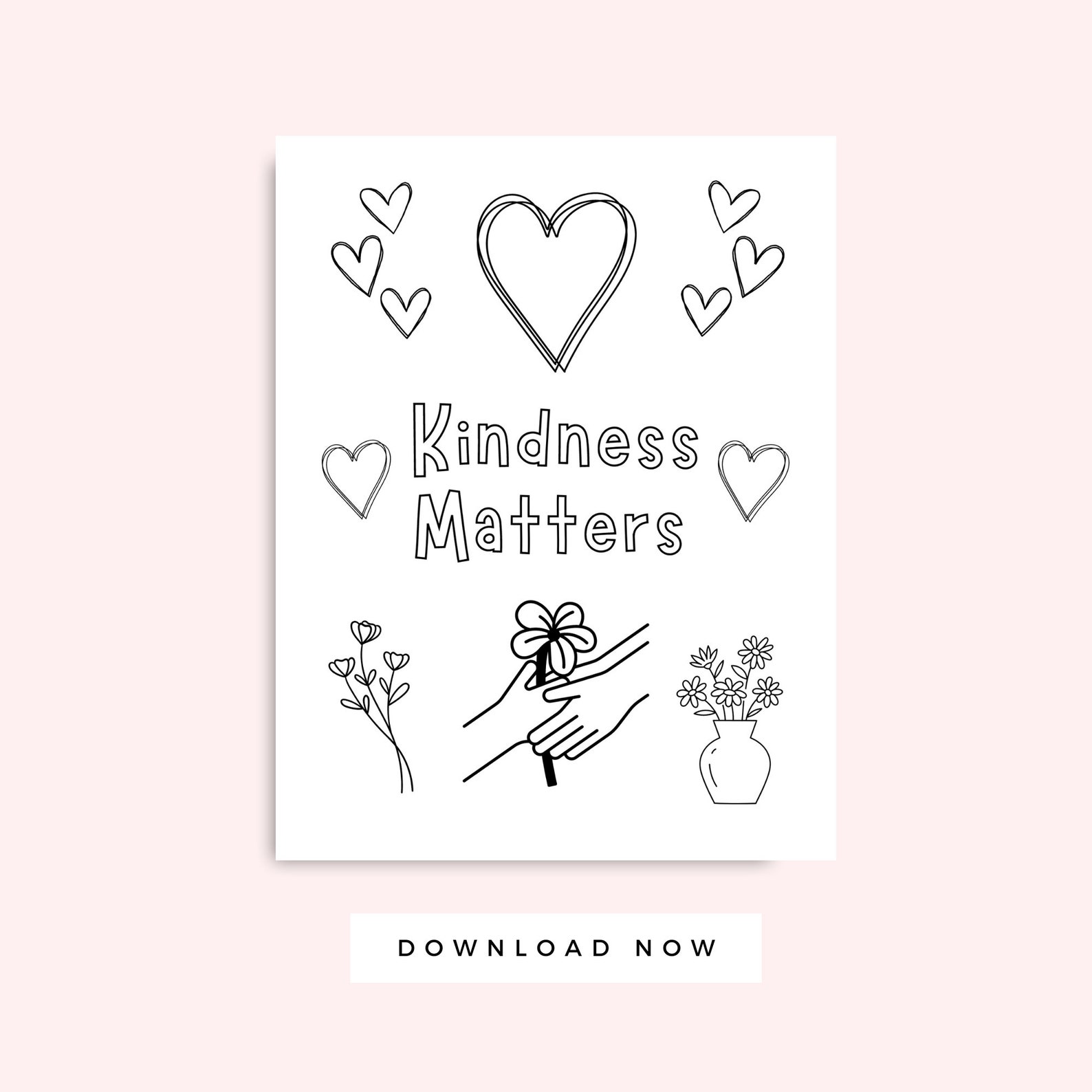Kindness Activity for Kids Printable Coloring Page, Friendship Activity ...
