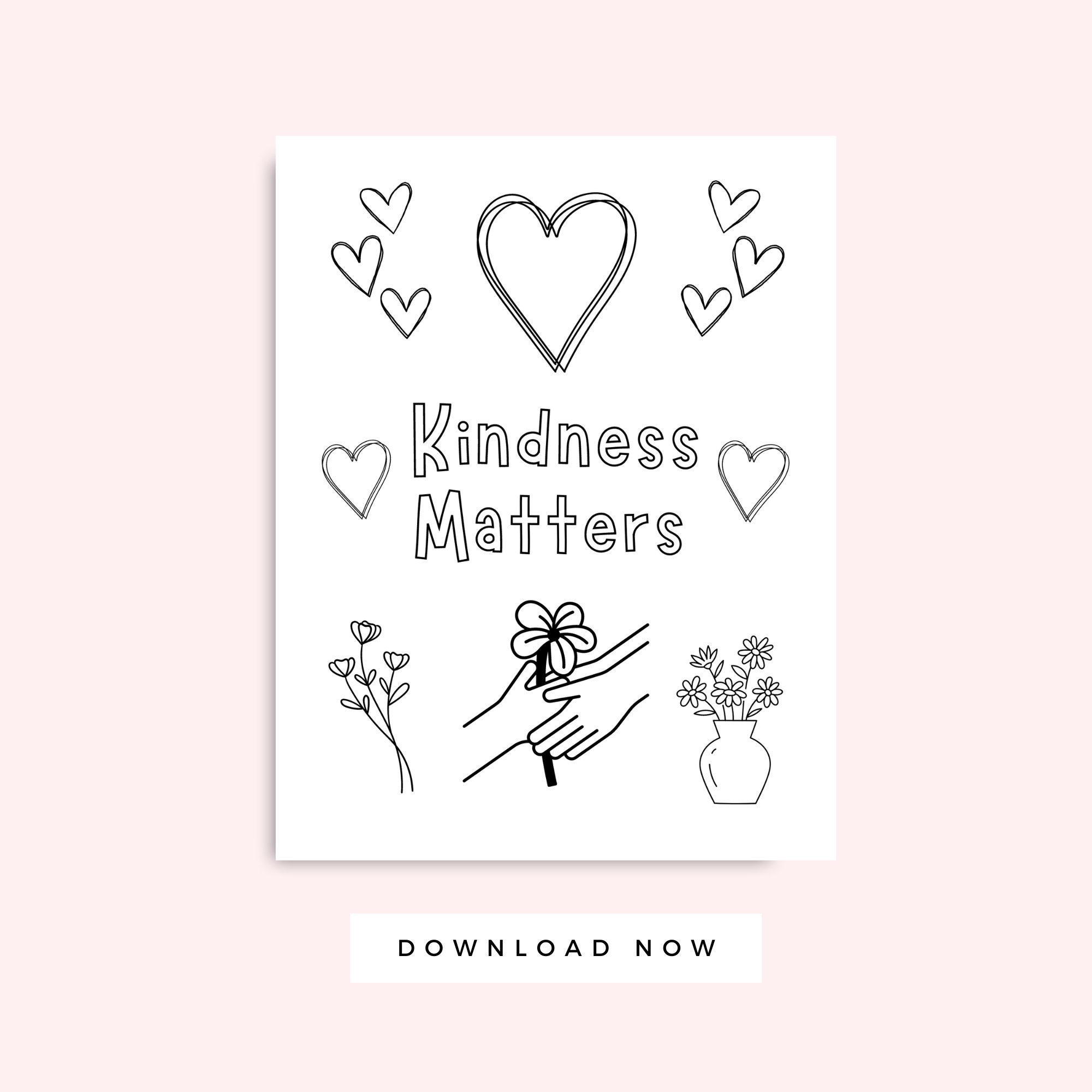 Kindness Activity for Kids Printable Coloring Page, Friendship Activity ...