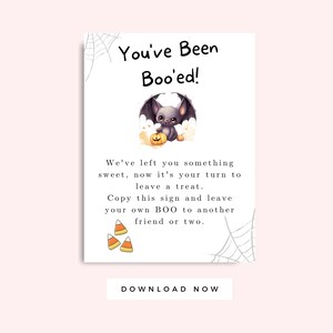 You've Been Booed Printable Letter Bat Card, Halloween Boo Basket ...