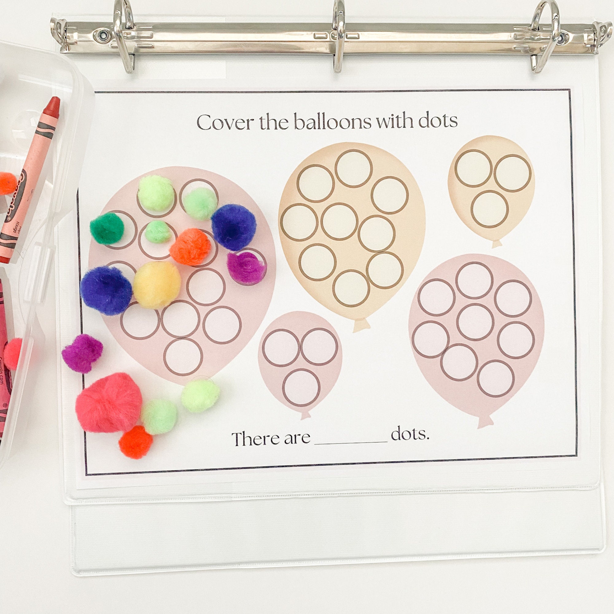 Balloons Dot A Dot Worksheet, Preschool Busy Book, Printable Preschool ...