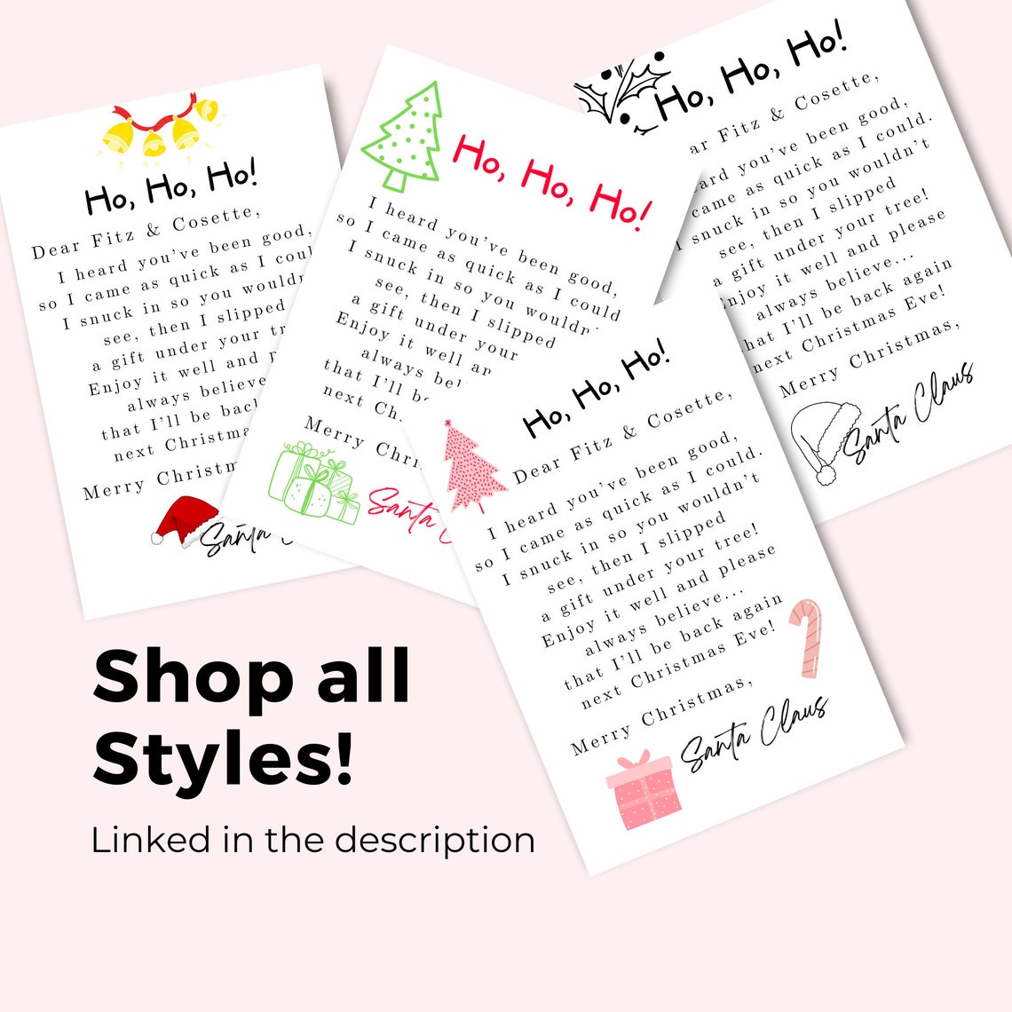 Santa Letter for Kids Printable, Card From Santa for Kids on Christmas ...