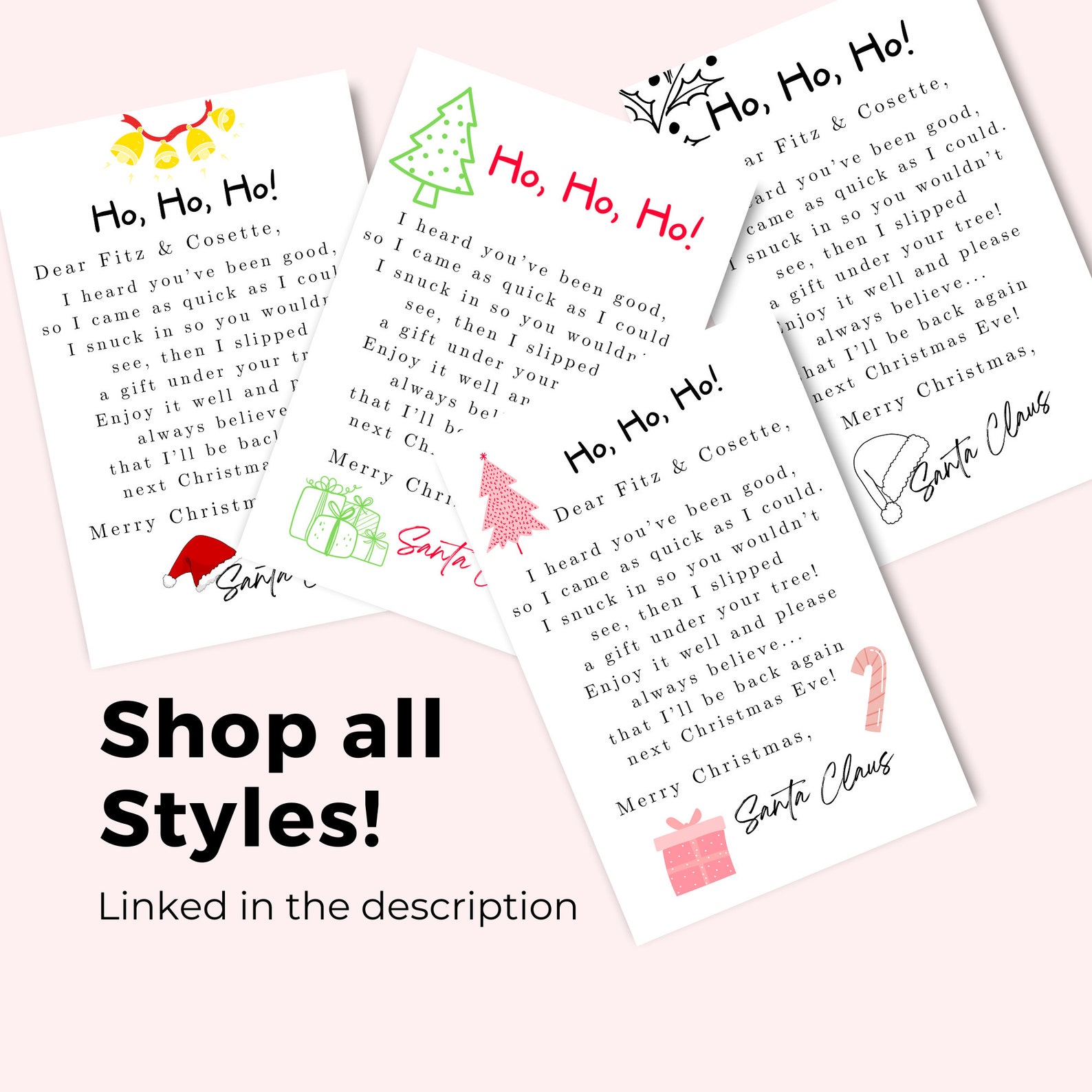 Santa Letter for Kids Printable, Card From Santa for Kids on Christmas ...