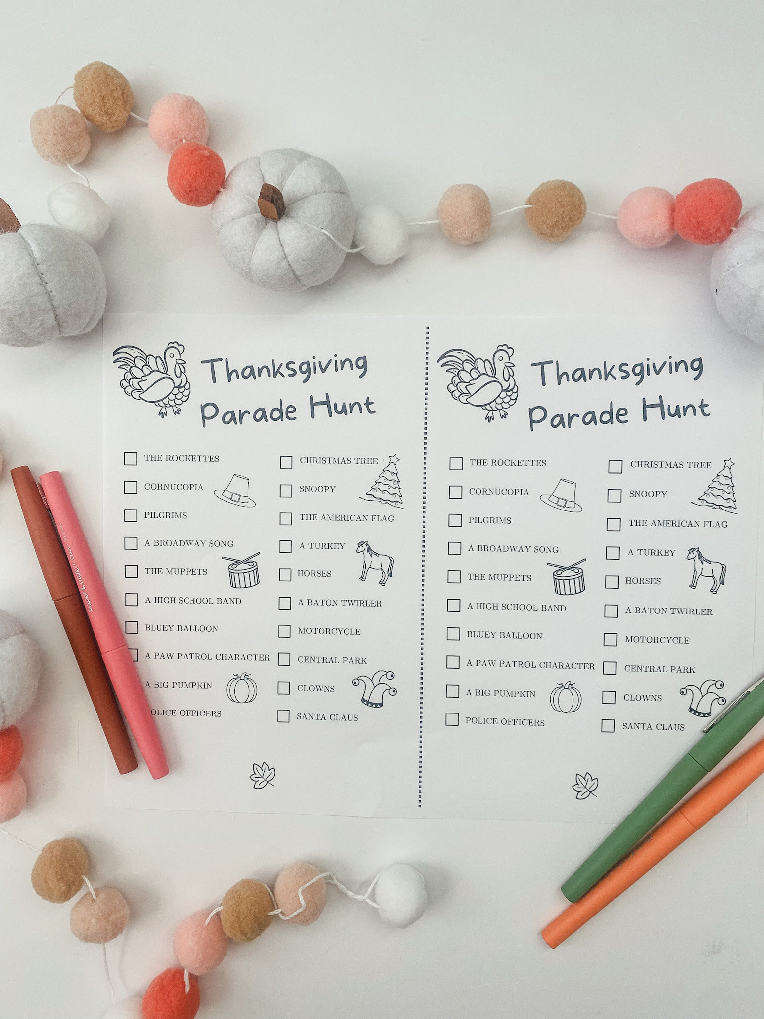 Thanksgiving Parade Scavenger Hunt, Printable Thanksgiving Kid Activity ...