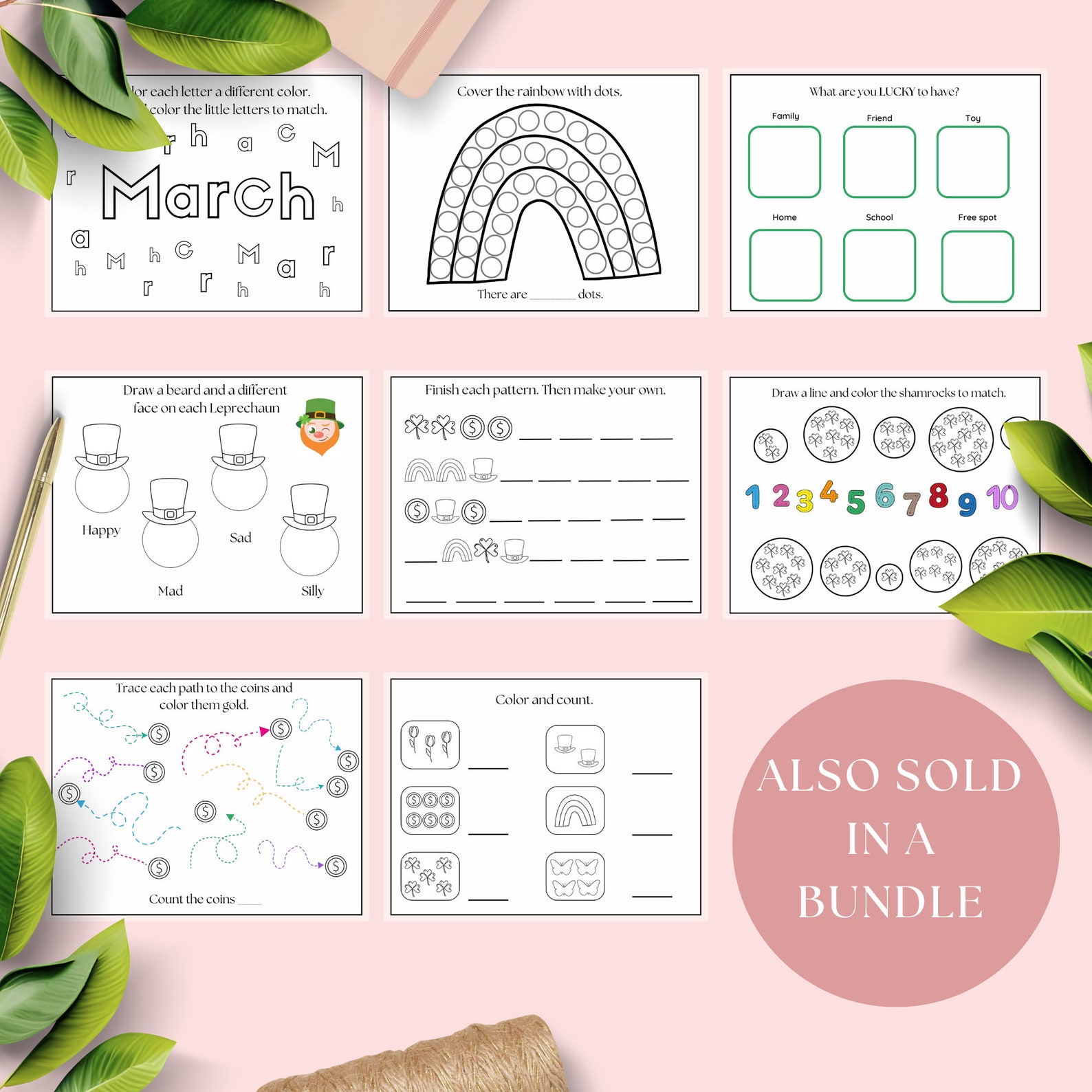 Rainbow Do a Dot, Saint Patrick's Day Kid Activities, Printable ...