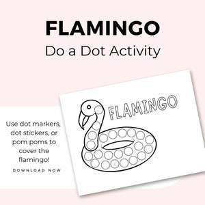 Flamingo Dot Marker Activity, Do a Dot Printables for Kids, Preschool ...