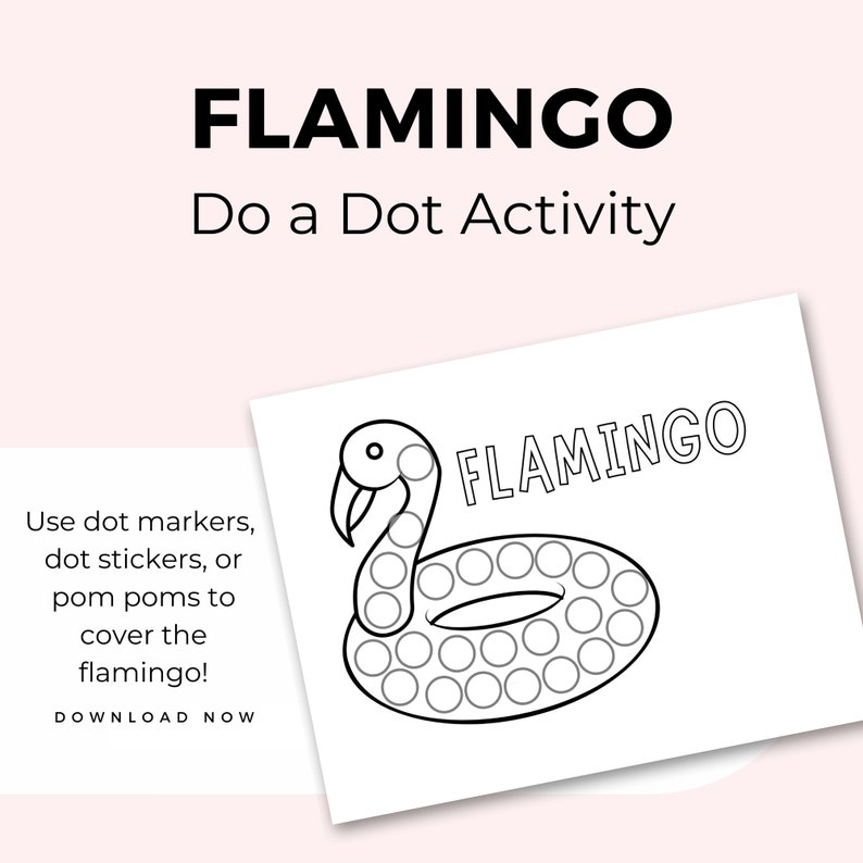 Flamingo Dot Marker Activity, Do a Dot Printables for Kids, Preschool ...