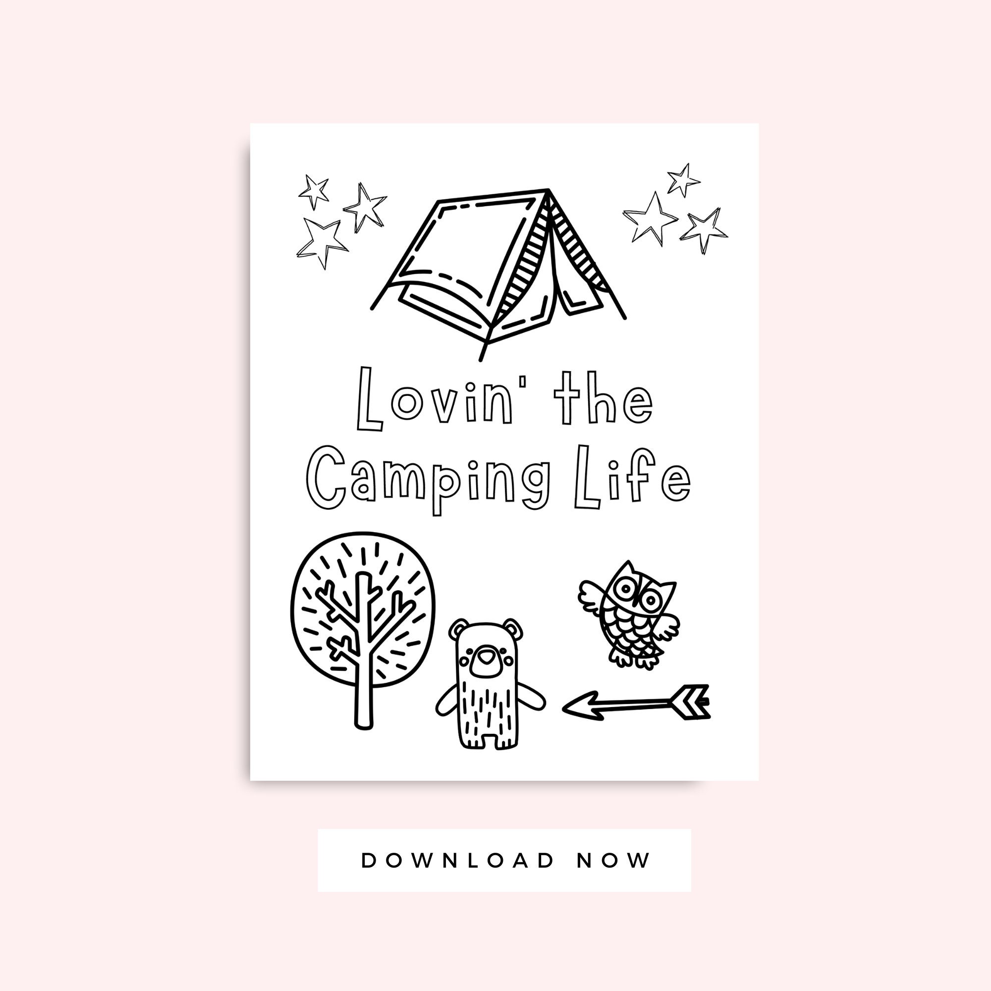 Camping Coloring Pages PDF, 5 Page Camping Activity Packet for Kids ...