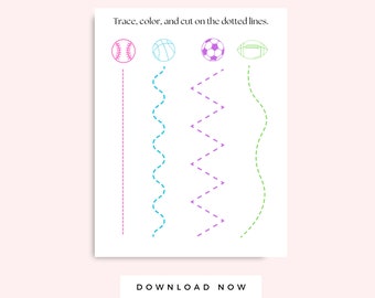 Preschool Scissor Skills Printable Worksheet Black and White Animals ...