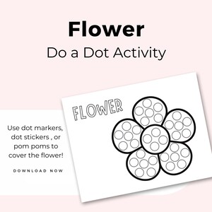 Spring Dot Marker Activity, 1 Page Flower Do a Dot Printable for Kids ...