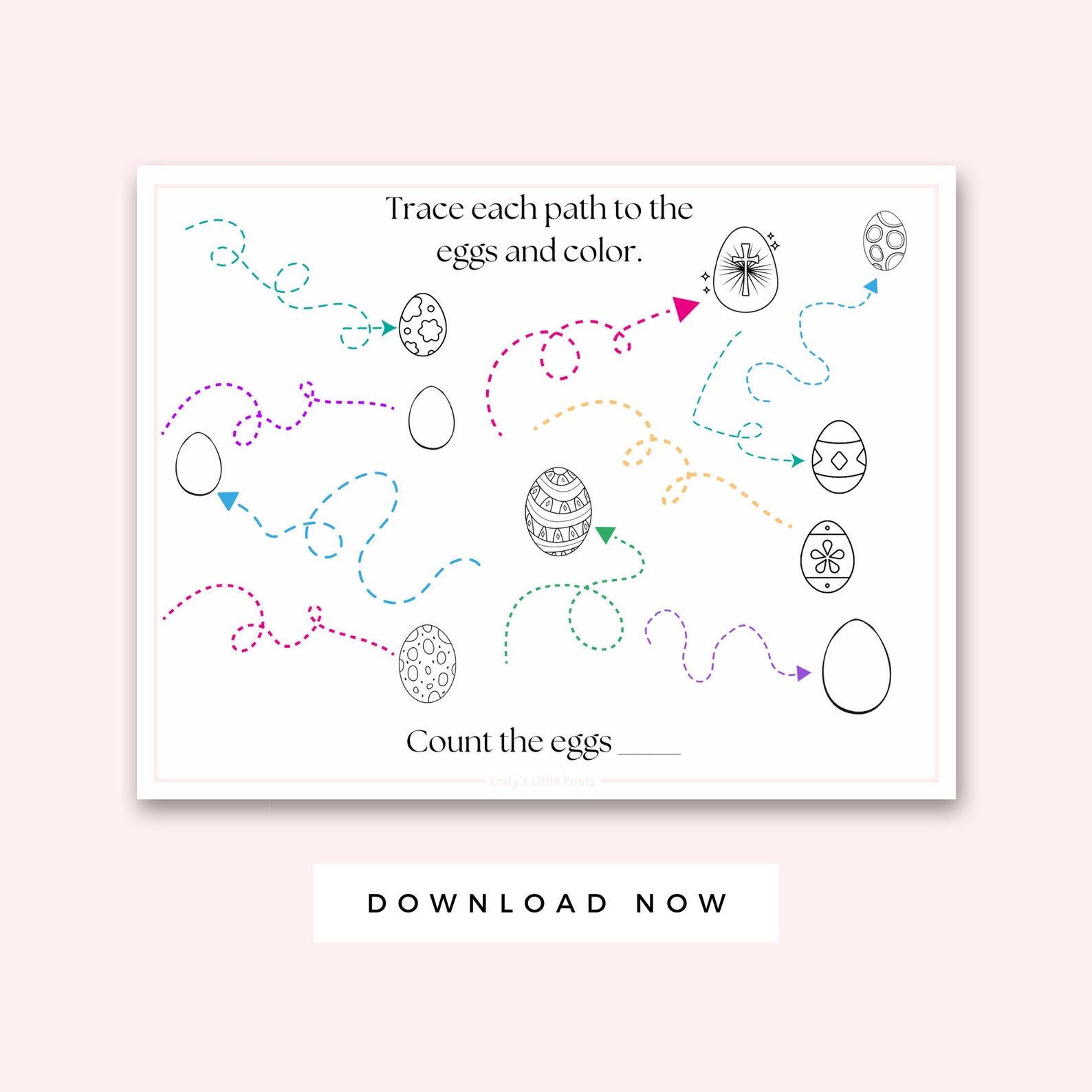 Easter Tracing Practice Printable for Kids, Kid Activities, Toddler ...