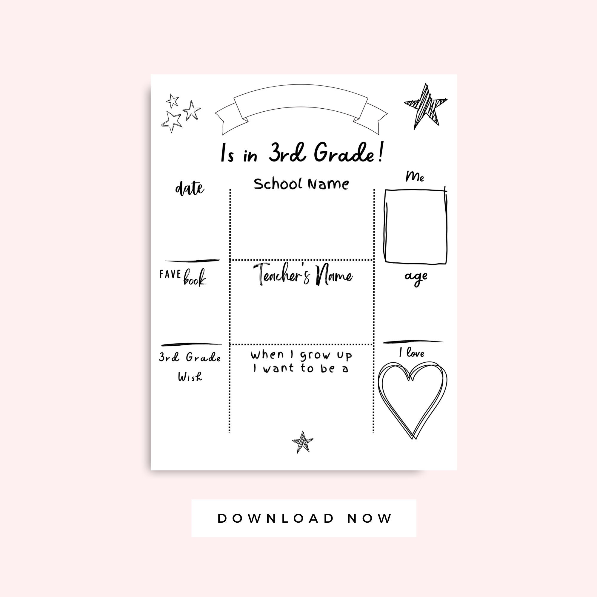 Back to School Printable Milestone Boards, Kindergarten, 1st, 2nd, 3rd ...