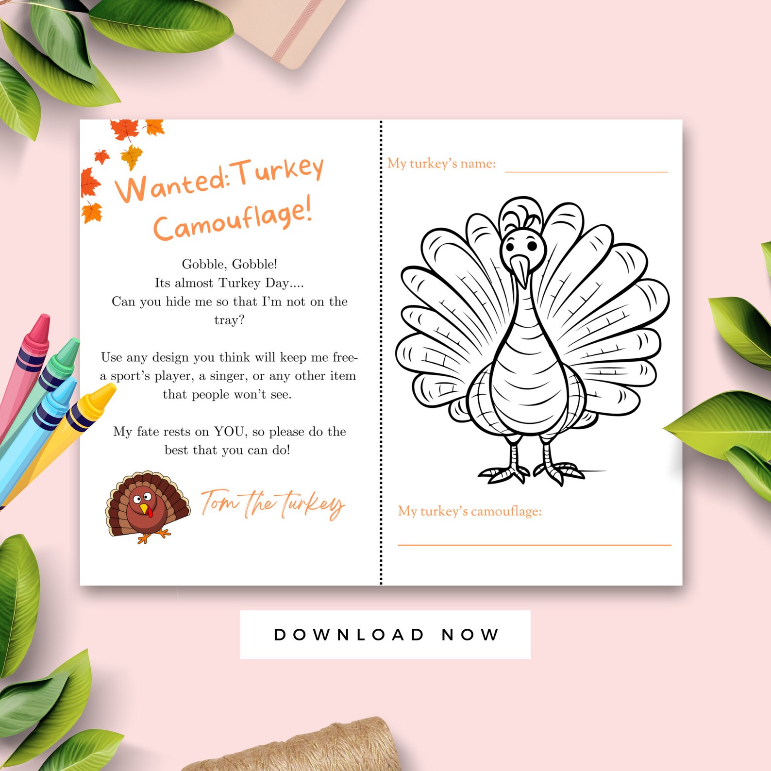 Turkey Disguise Activity for Kids, Thanksgiving Parade Scavenger Hunt ...