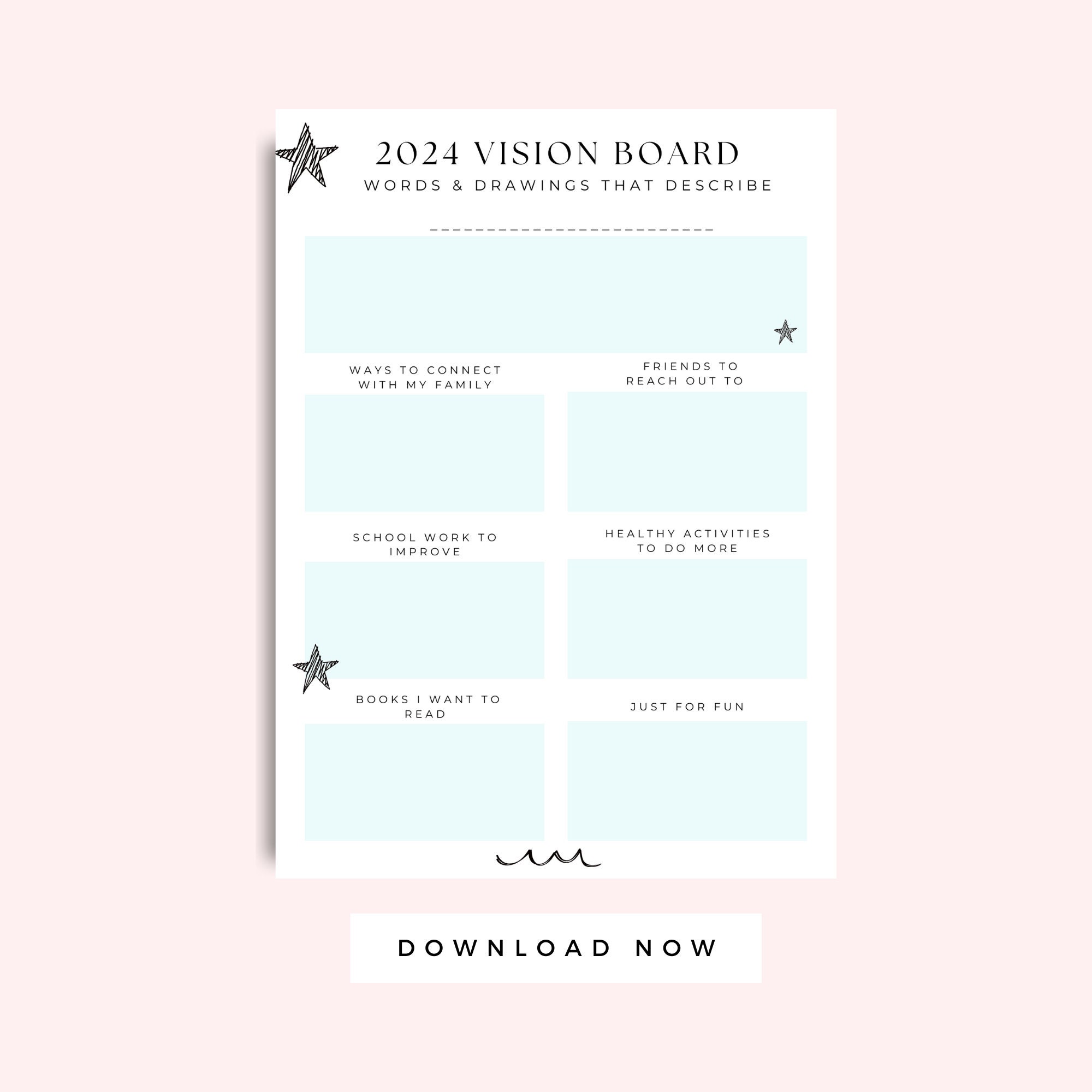 Vision Board Printable for Kids, Home Learning Activity, Kids Printable ...