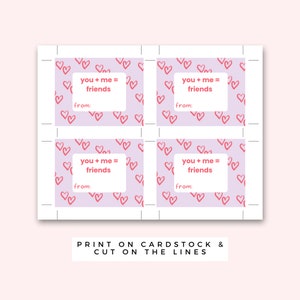 Printable Valentine Cards for Kids, Instant Download Valentine's Day ...
