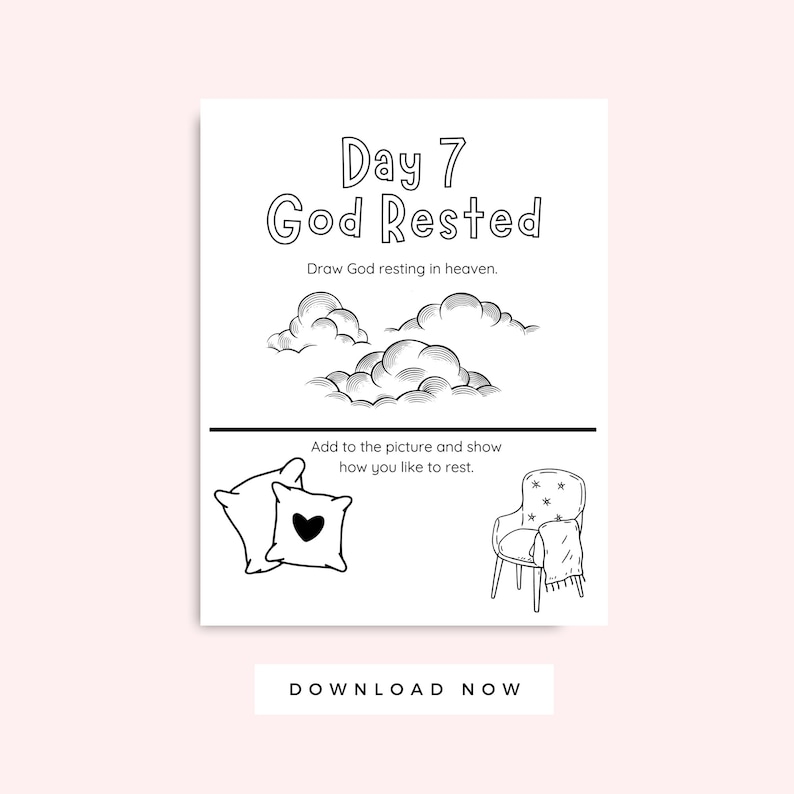 Creation Days Coloring Pages, 7 Days of Creation Preschool Activities ...