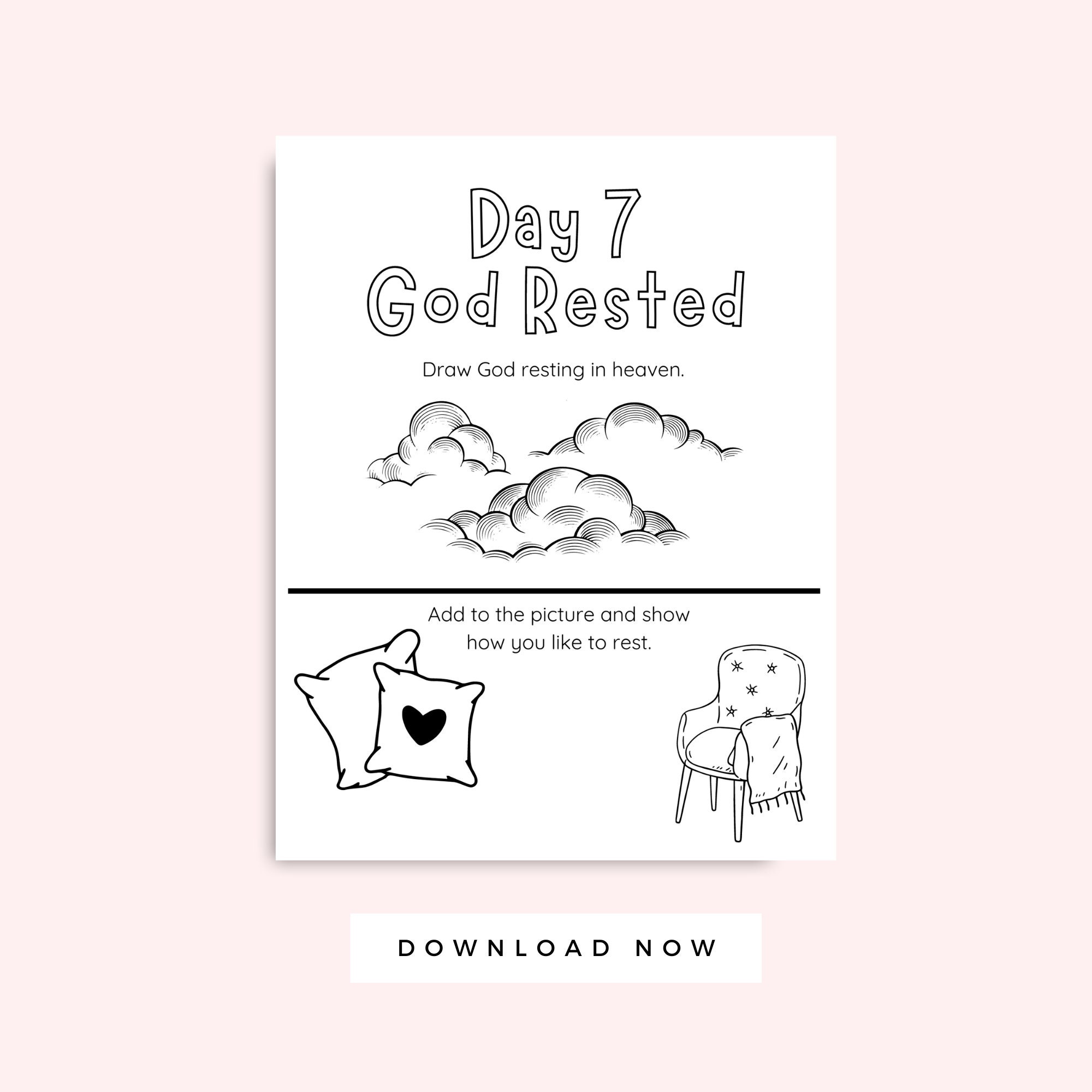 Creation Days Coloring Pages, 7 Days of Creation Preschool Activities ...