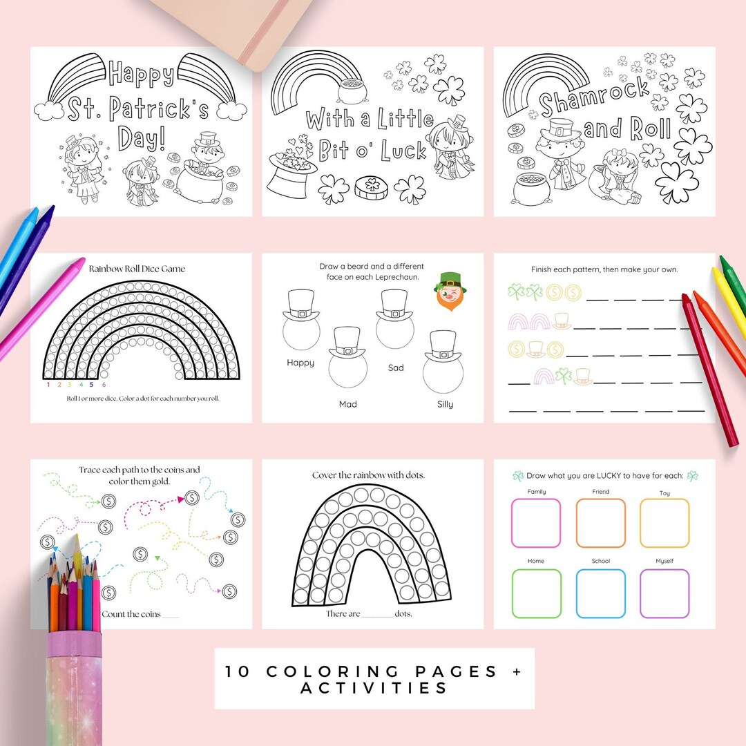 St. Patrick's Day Kid Printable Coloring Pages and Activity Sheets ...