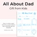 All About Dad Printable Blue Card, Father's Day Letter From Kids ...
