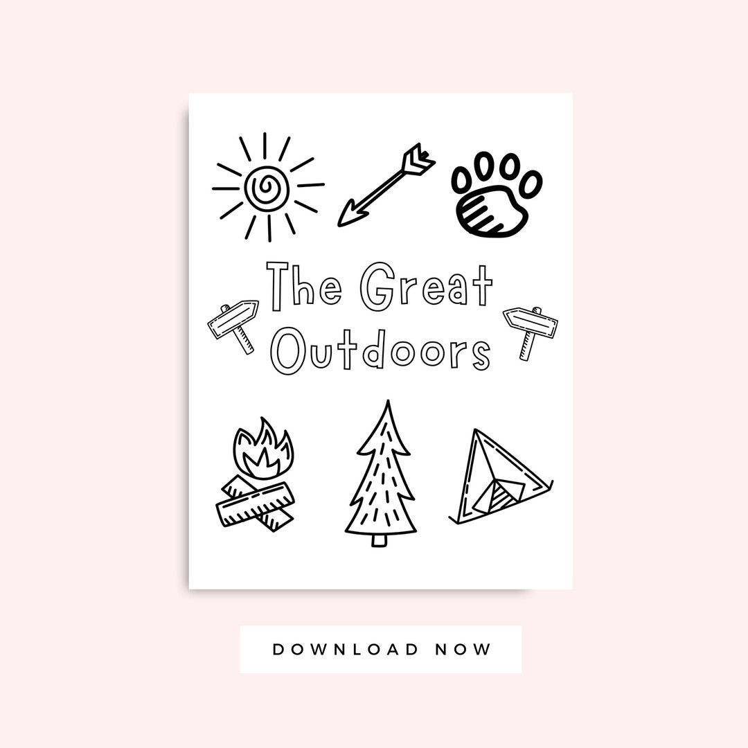 Camping Coloring Pages PDF Printable, the Great Outdoors Picture ...